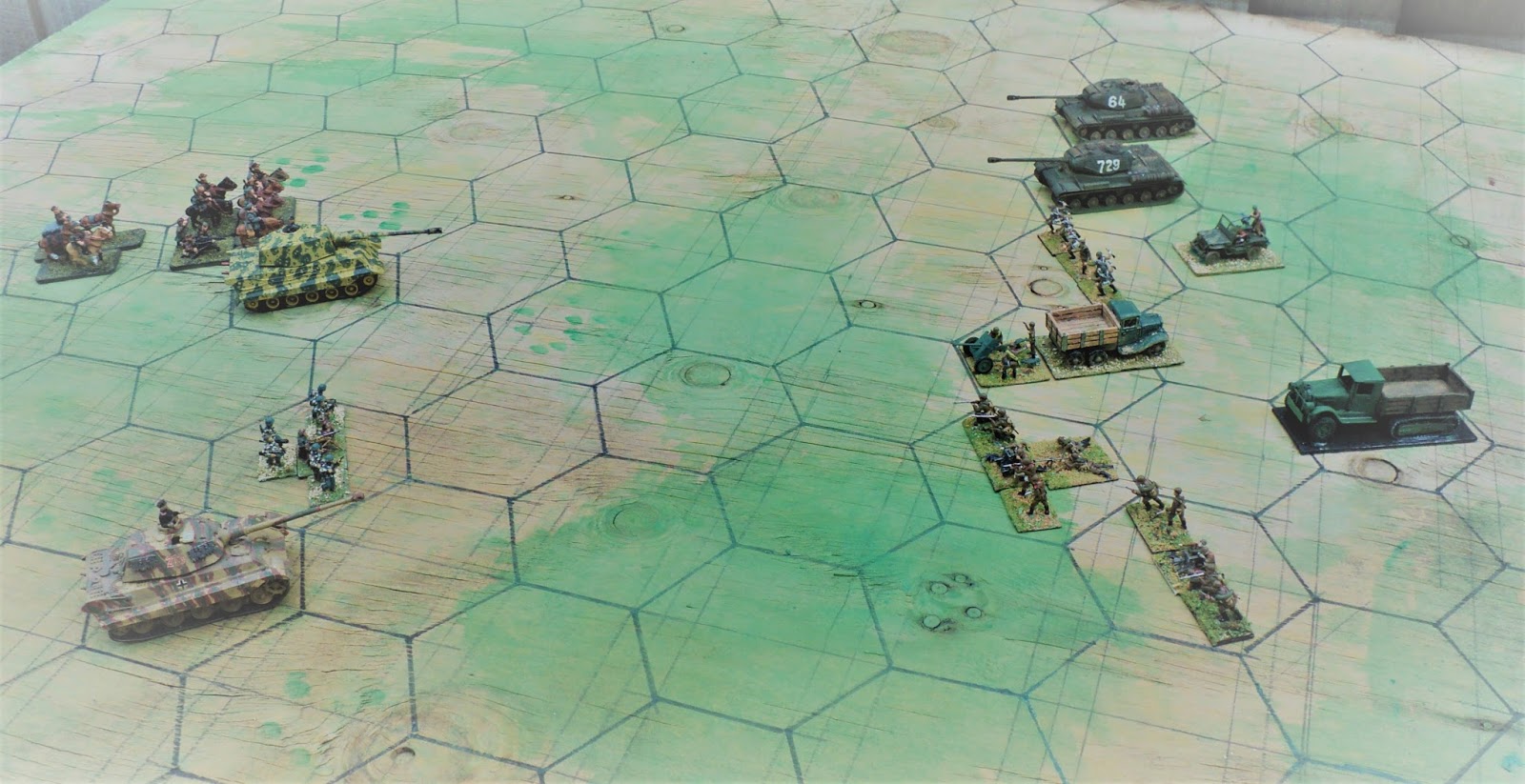 Archduke Piccolo: Marking up a hex-grid game board.