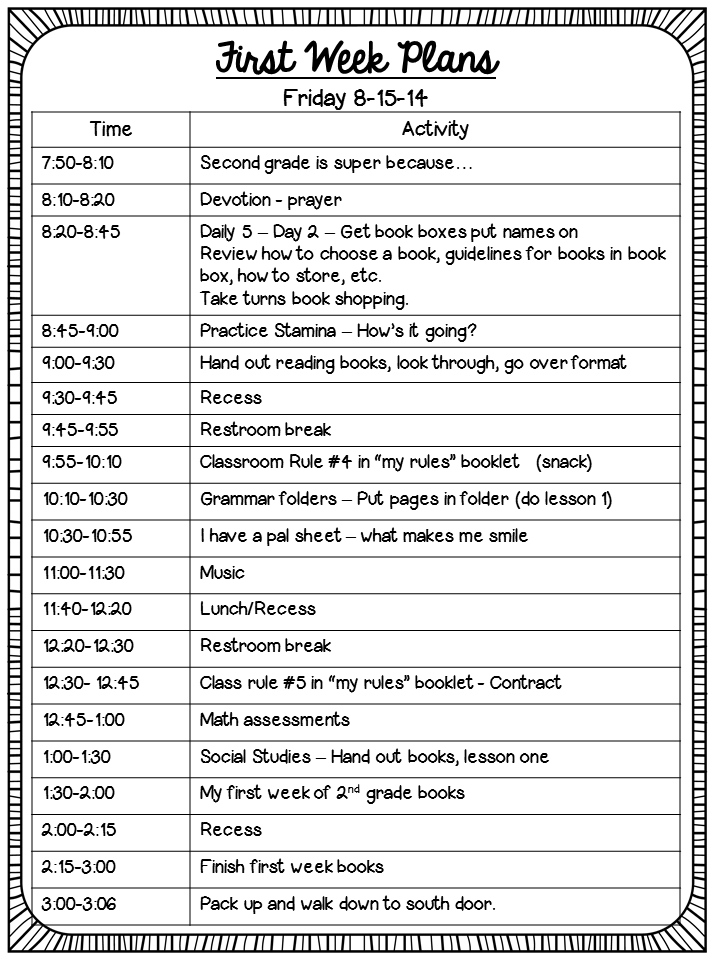 My First Week in 2nd Grade! - The Resourceful Room!