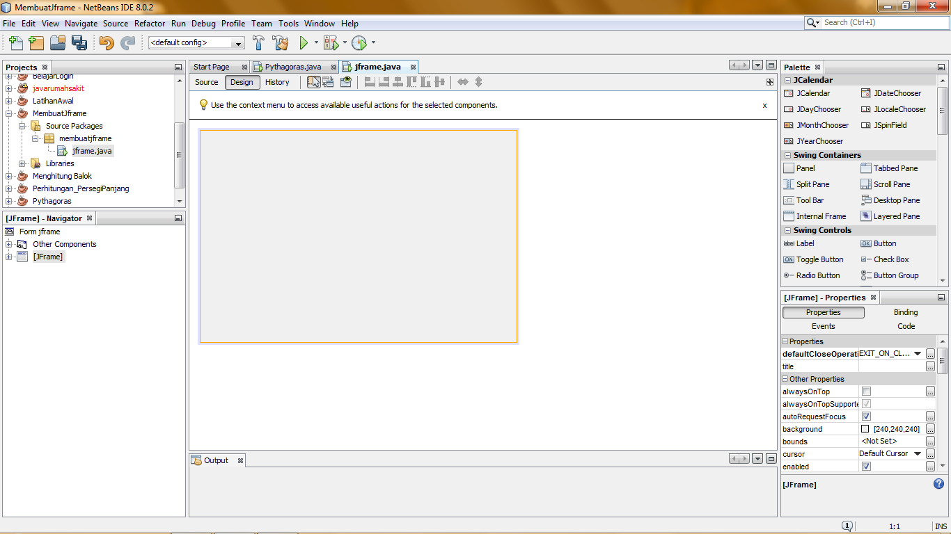 CARA MUDAH MEMBUAT APLIKASI DI JAVA MENGGUNKAN JFRAME ~ RPL smk