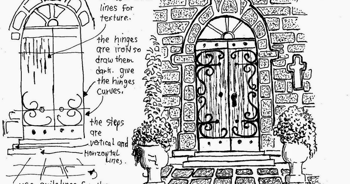 How to Draw Worksheets for The Young Artist: How To Draw An Arched Door ...