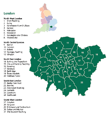 London Map Political Region | Map of London Political Regional