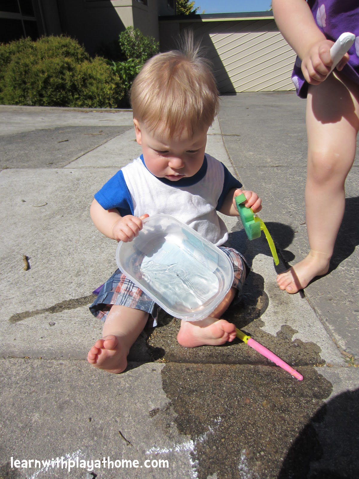 Learn with Play at Home: Learning Outside with Chalk & Water