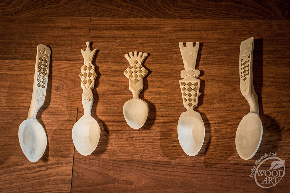 WOODCARVING / Різьблення по дереву: Різьблені ложки "Шахи" / Carved ...
