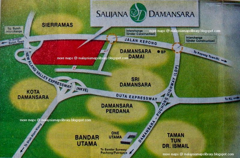 Malaysia Maps Library: Map of Saujana Damansara