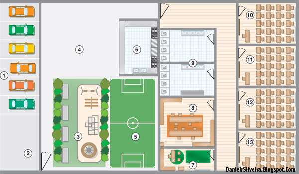 daniel ramos :: ilustração: Planta de uma escola