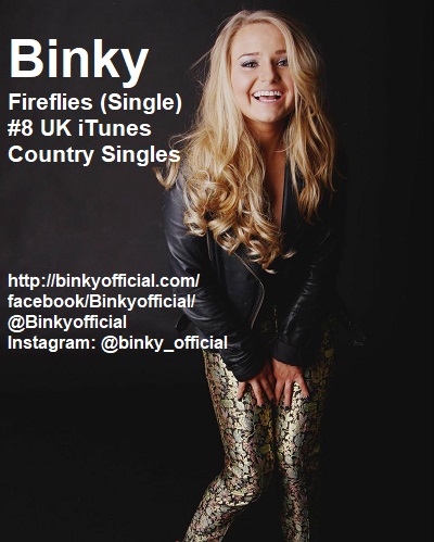 country routes news: UK country singer Binky reveals video for 'Fireflies'