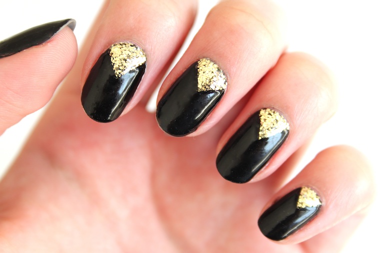 the beauty series | uk beauty blog: glitter triangle half moon nails