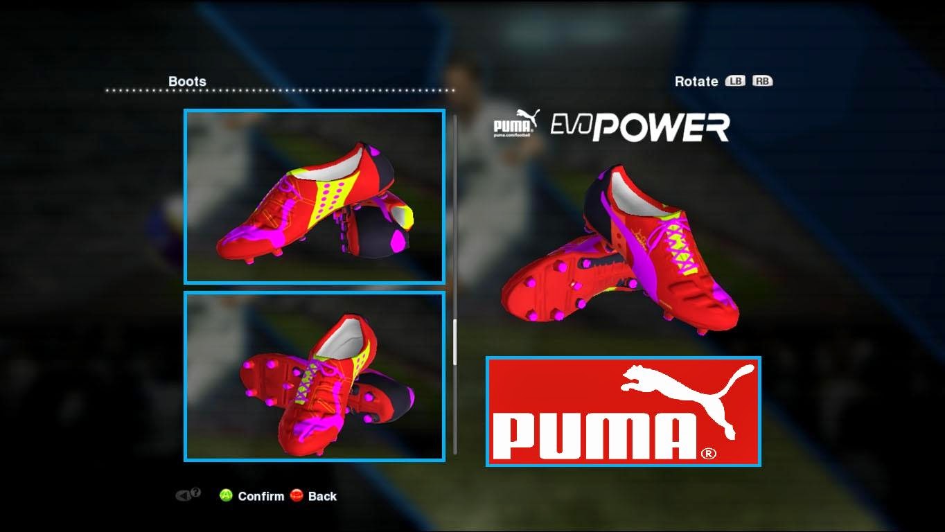 pes-modif: PES 2013 Puma evoPOWER 1.0 Boot Red / Light Blue / Yellow ...