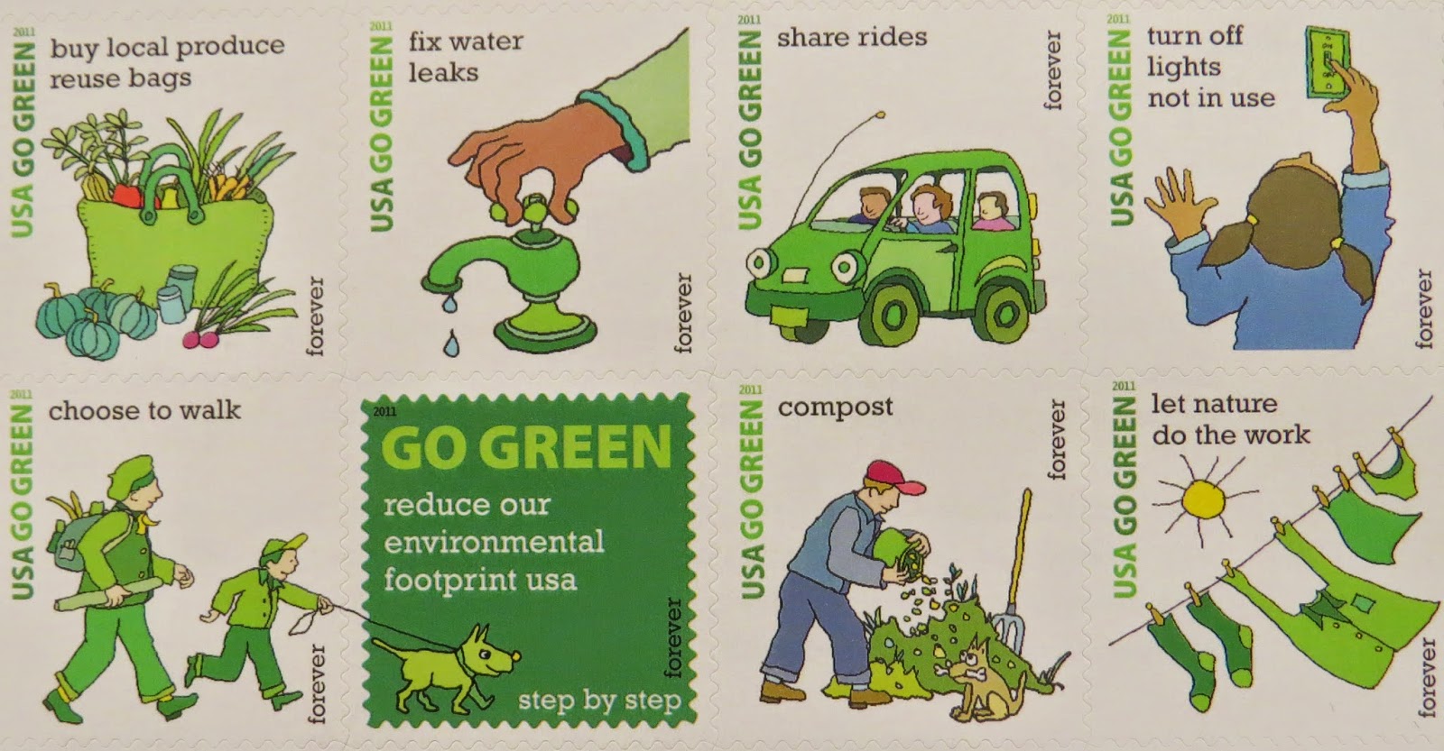 Go Green - USPS Forever Stamps | It has grown on me!
