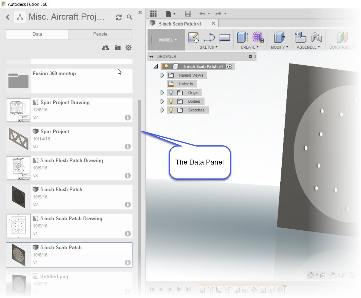 The data panel, ever present, on the left of your screen
