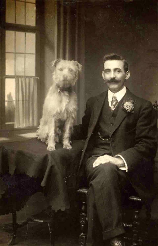 40 Lovely Photos of Victorian Gentlemen With Their Dogs From the 19th ...