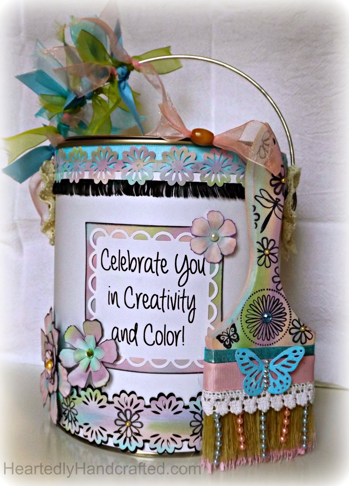 Heartedly Handcrafted: Altered Paint Can with Altered Paint Brush for ...