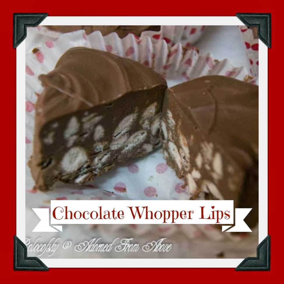 Adorned From Above: Chocolate Malt Ball Lips for Valentine's Day