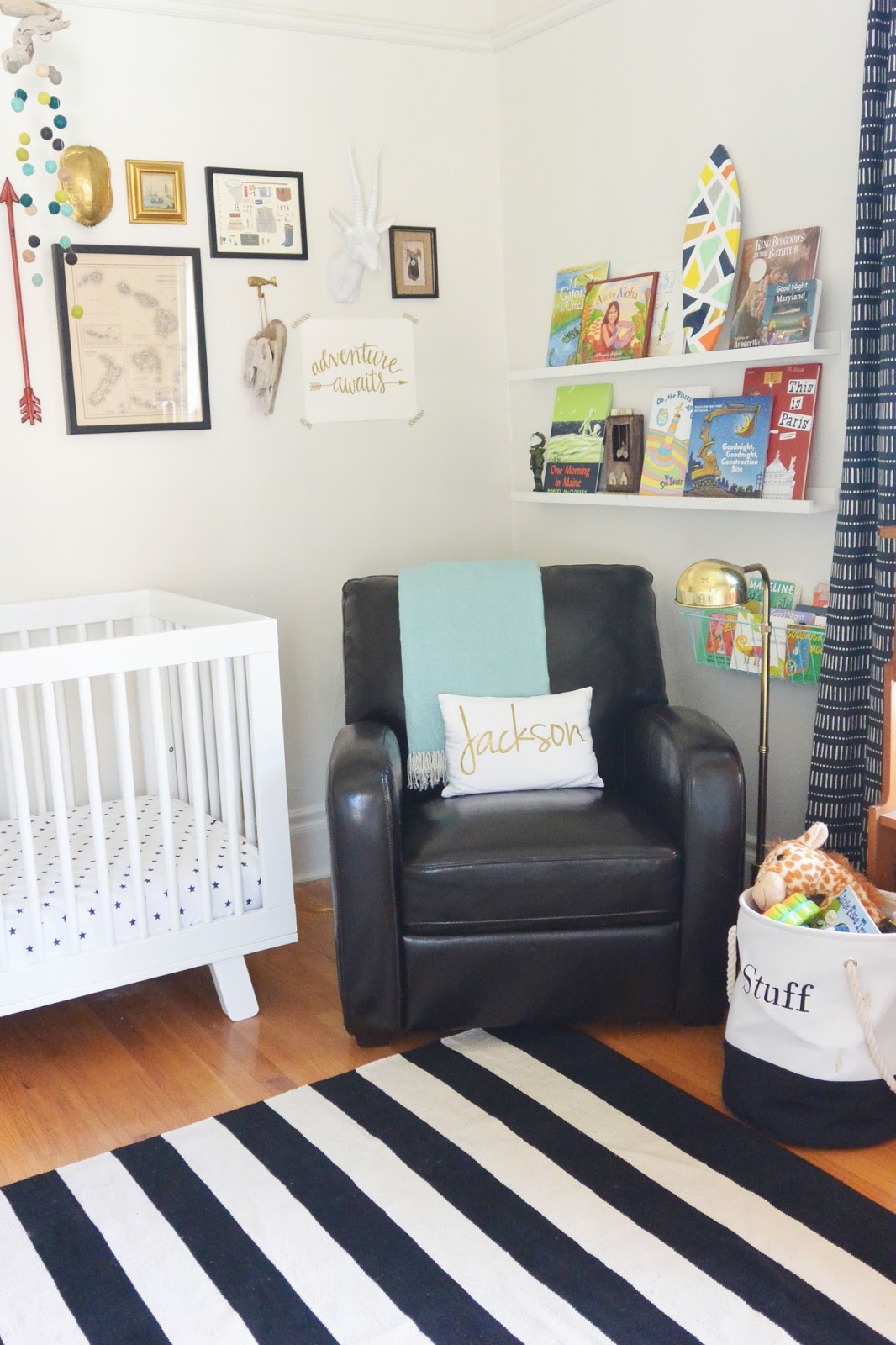 Nursery Reading Nook and an Easy DIY | Stripes and Whimsy