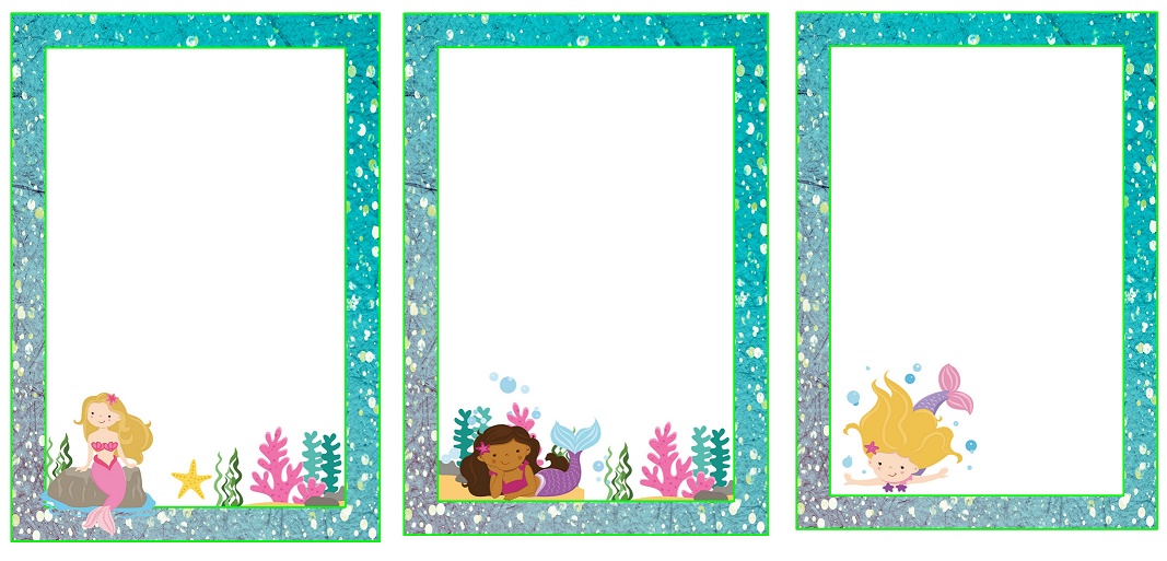Sweet Mermaids: Free Printable Frames, Invitations, Cards or Labels ...
