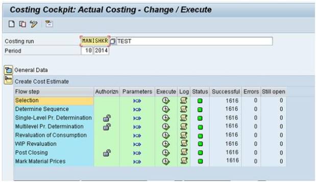 SAP FICO Central: Automation of Actual Costing Run (CKMLCP) in Material ...