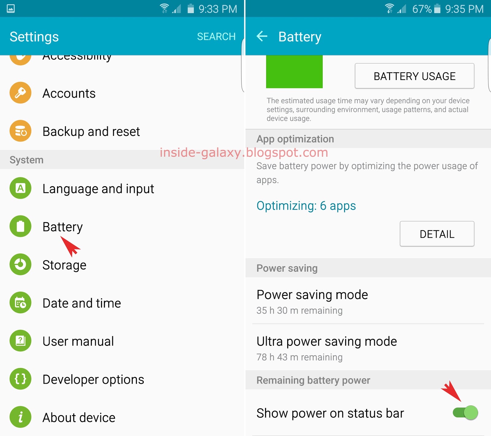 Inside Galaxy: Samsung Galaxy S6 Edge: How to Display Battery ...