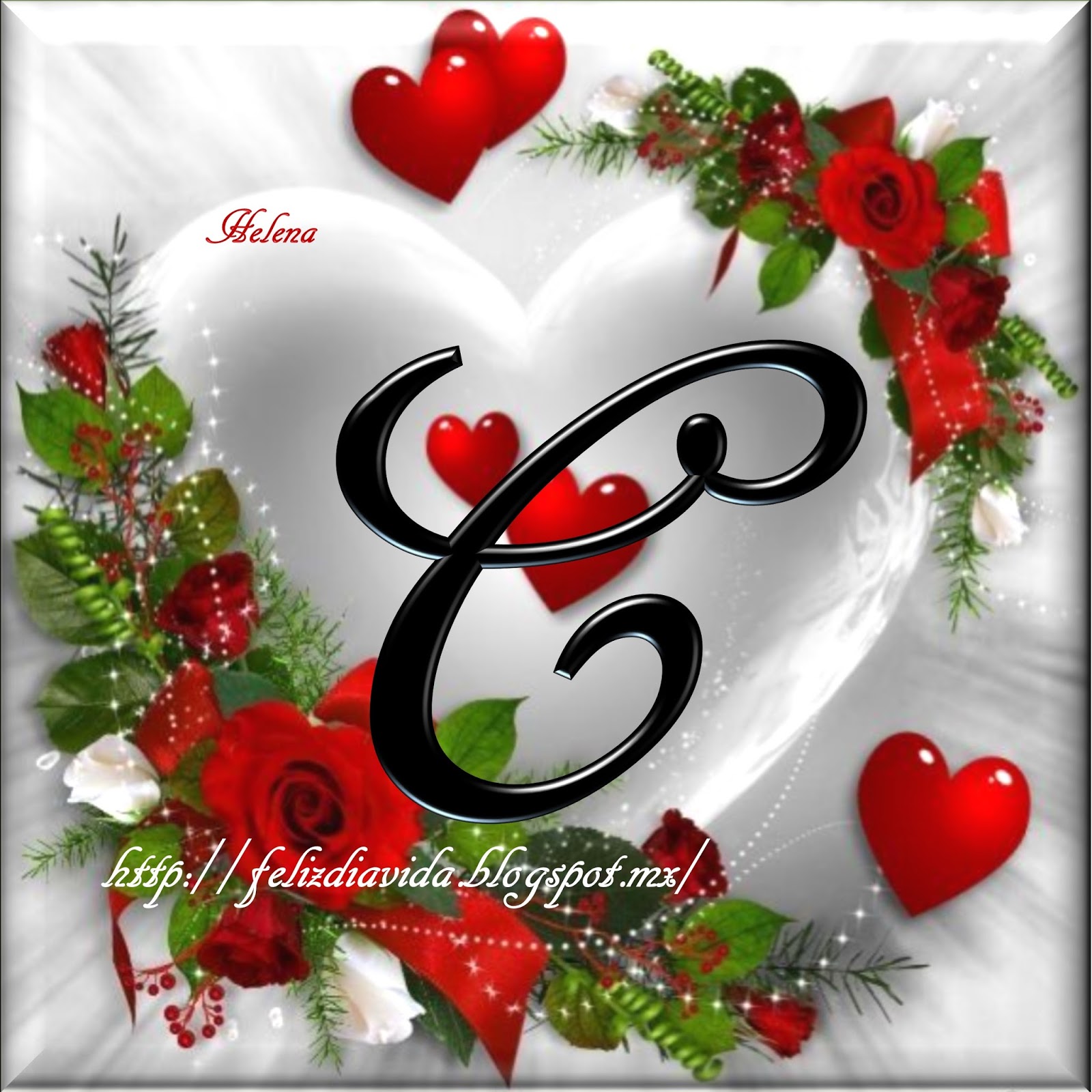 Iniciales Nombres y Más: Corazón blanco con iniciales