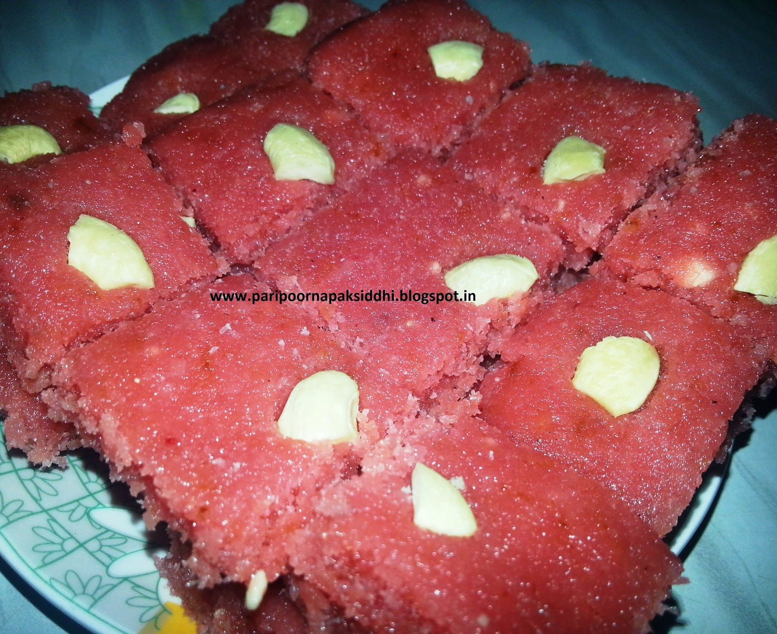 Paripoorna Paksiddhi : STRAWBERRY & DESSICATED COCONUT BARFI