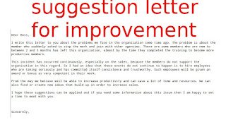 suggestion letter for improvement ~ samples business letters