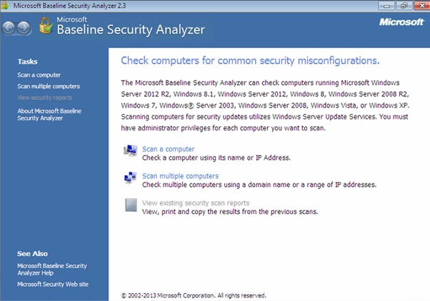 My Cybersecurity Journal: Microsoft Baseline Security Analyzer (MBSA)