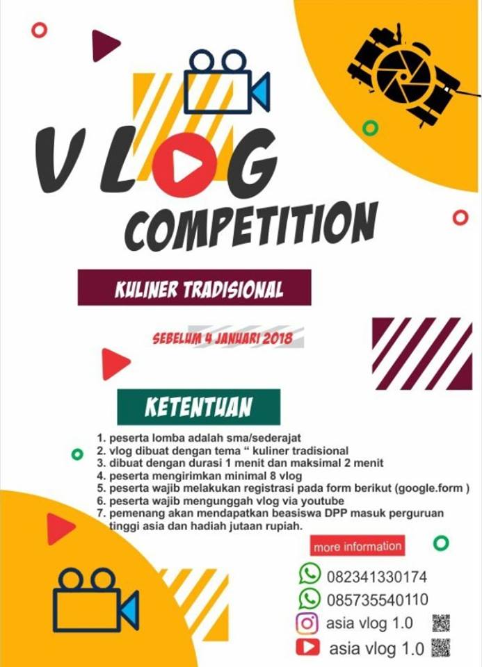 Lomba Vlog Competition "Kuliner Tradisional" - lomba video 2021