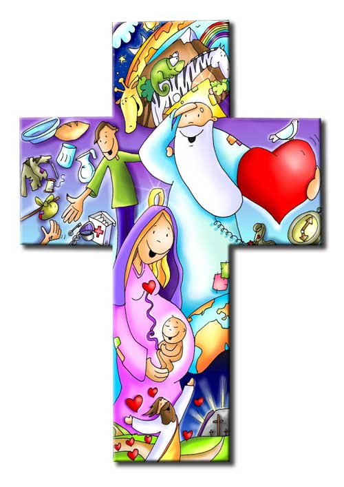 MATERIALES DE RELIGIÓN CATÓLICA: CRUZ...Dibujo de Fano