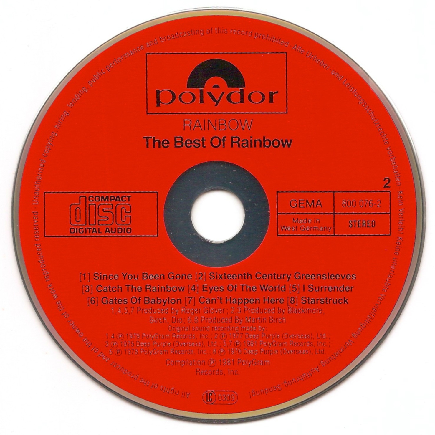 The First Pressing CD Collection: Rainbow - The Best of Rainbow