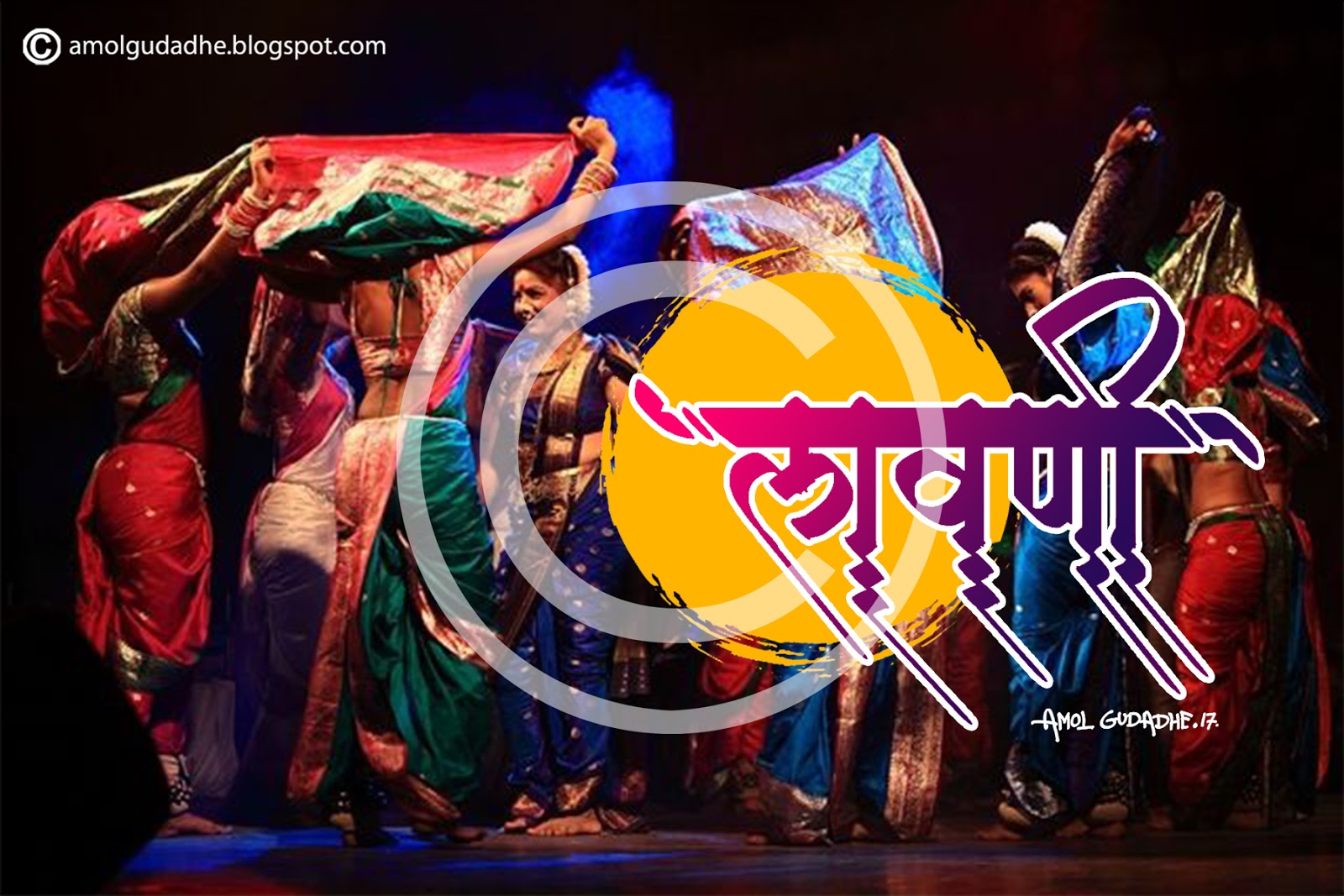 Maharashtra folk dance Marathi Calligraphy