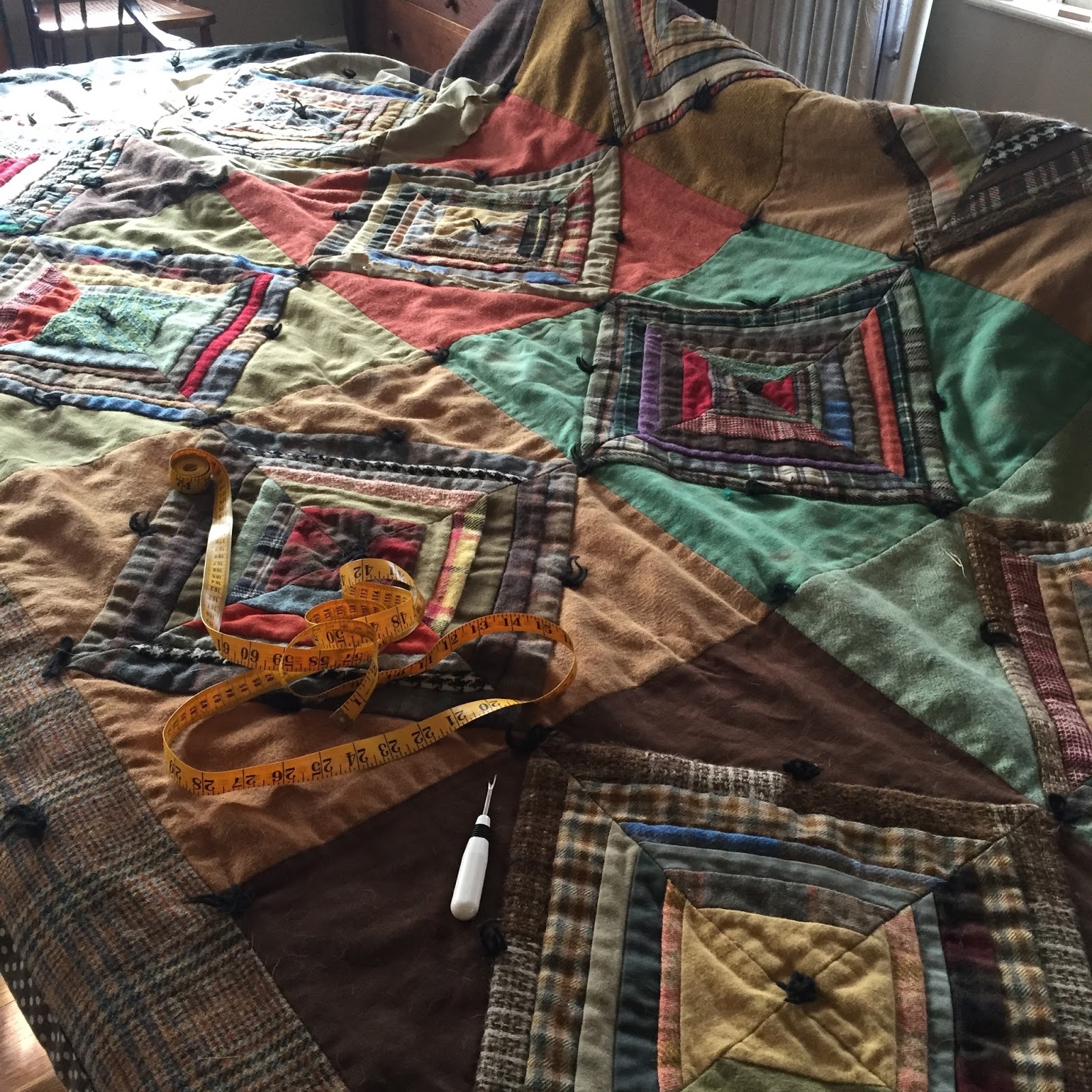 wabi-sabi quilts : Frank's wool utility quilt - part one of two
