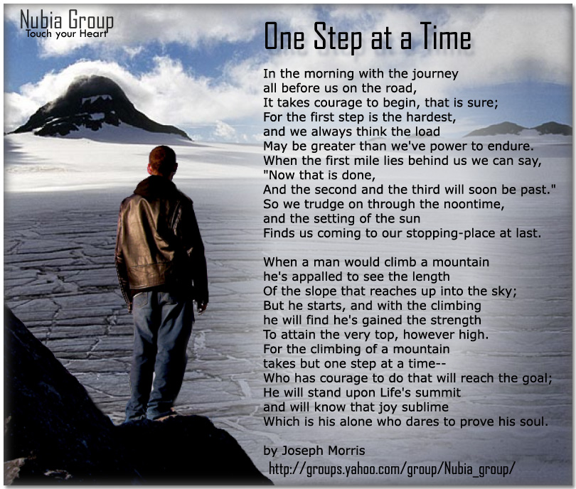 * Nubia_group Inspiration *: One Step at a Time