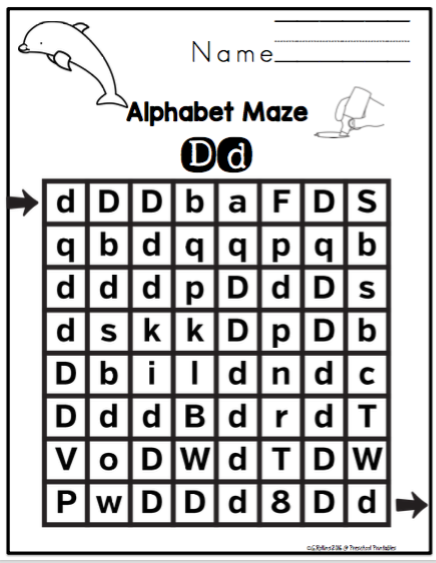 Alphabet Maze Letter Recognition for Centers "No Prep" ~ Preschool ...