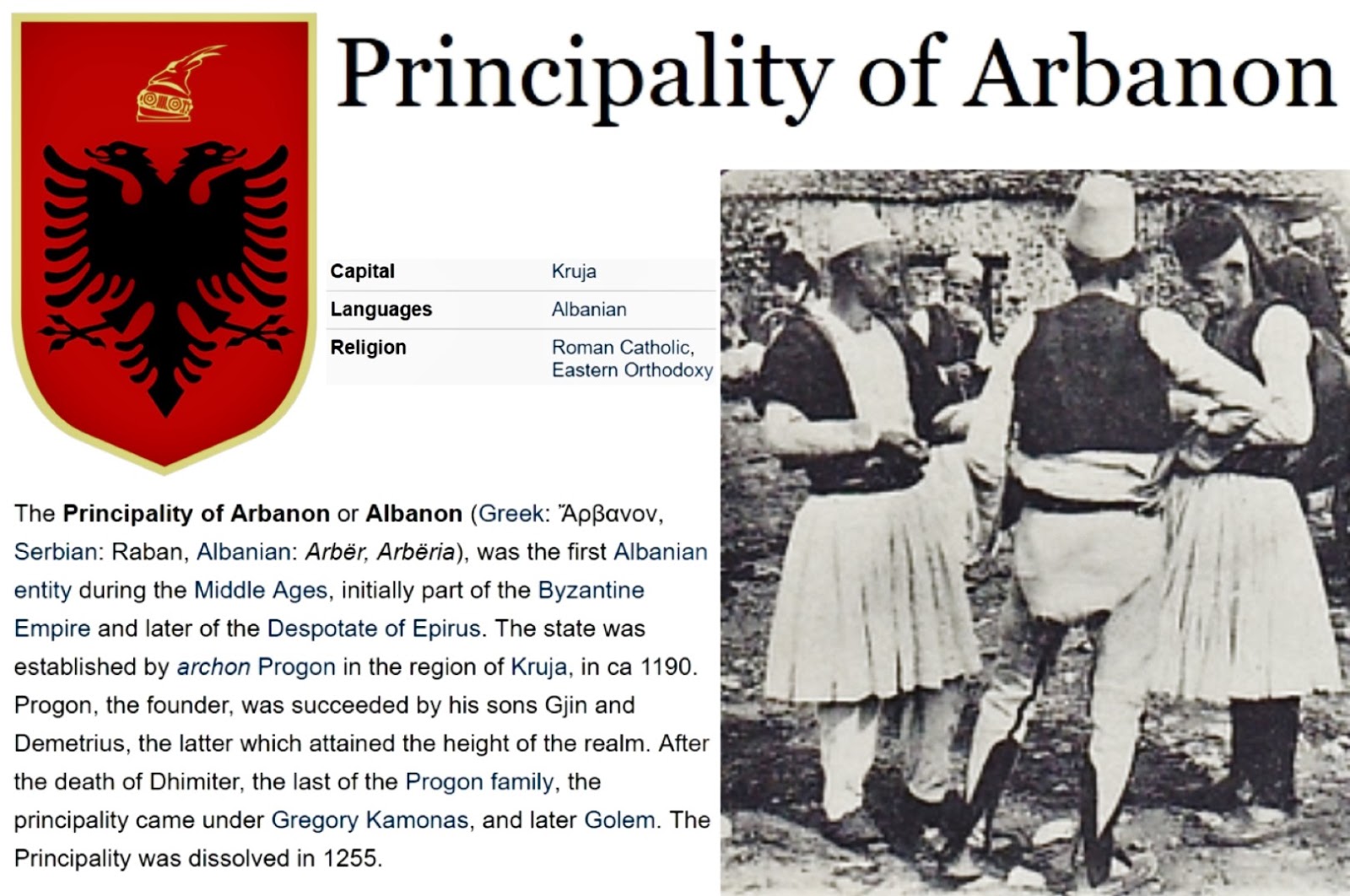 ΕΛΛΗΝΕΣ-ΑΛΒΑΝΟΙ: The Principality of Arbanon or Albanon
