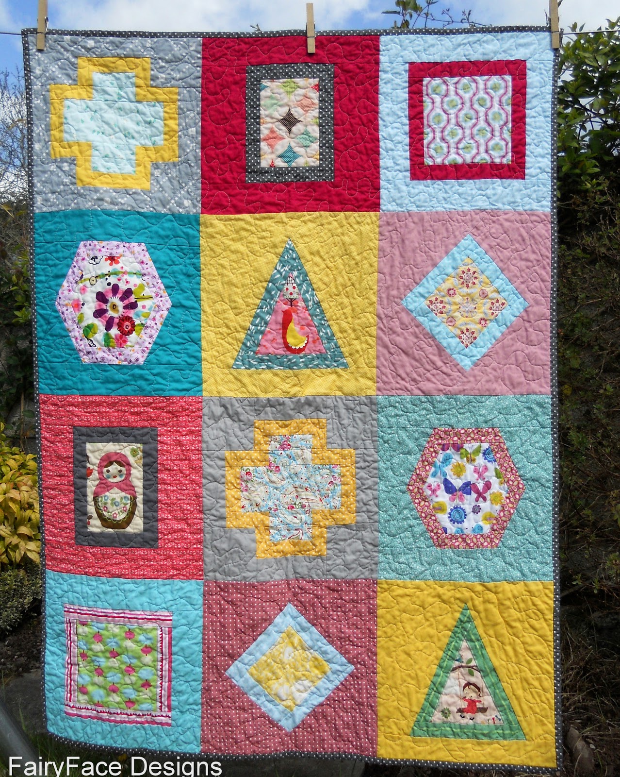 FairyFace Designs: Modern Baby: Shapes Sampler quilt and giveaway