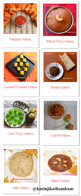 8 Types of Halwa Recipes ~ Kurinji Kathambam