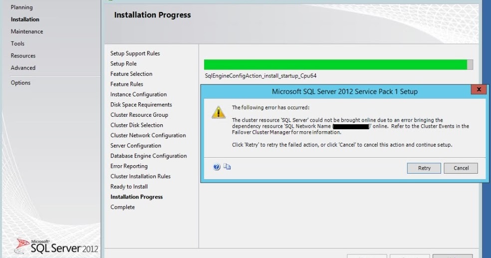 SQL Server: SQL Server Cluster or Always-On setup failure on Windows ...