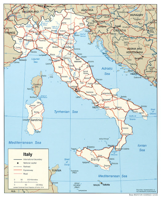 ITALY - GEOGRAPHICAL MAPS OF ITALY