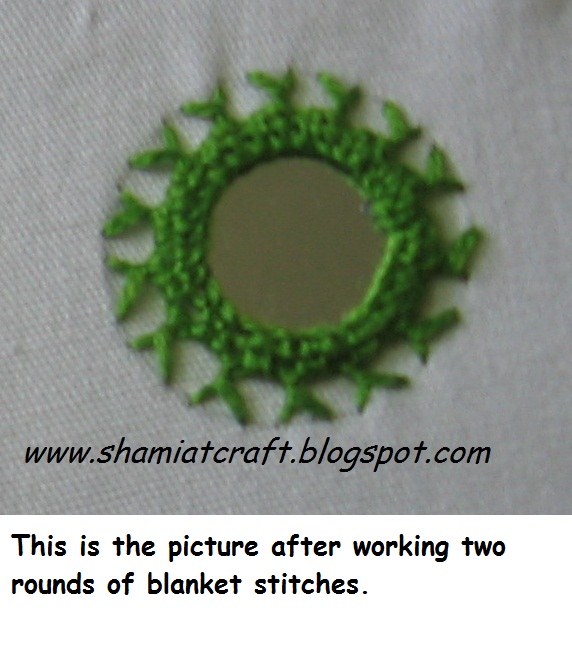 MY CRAFT WORKS: Mirror work with Bonnet stitch