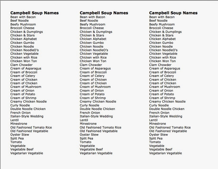 Krafting with Kristen: Andy Warhol's Campbell Soup Pop Art