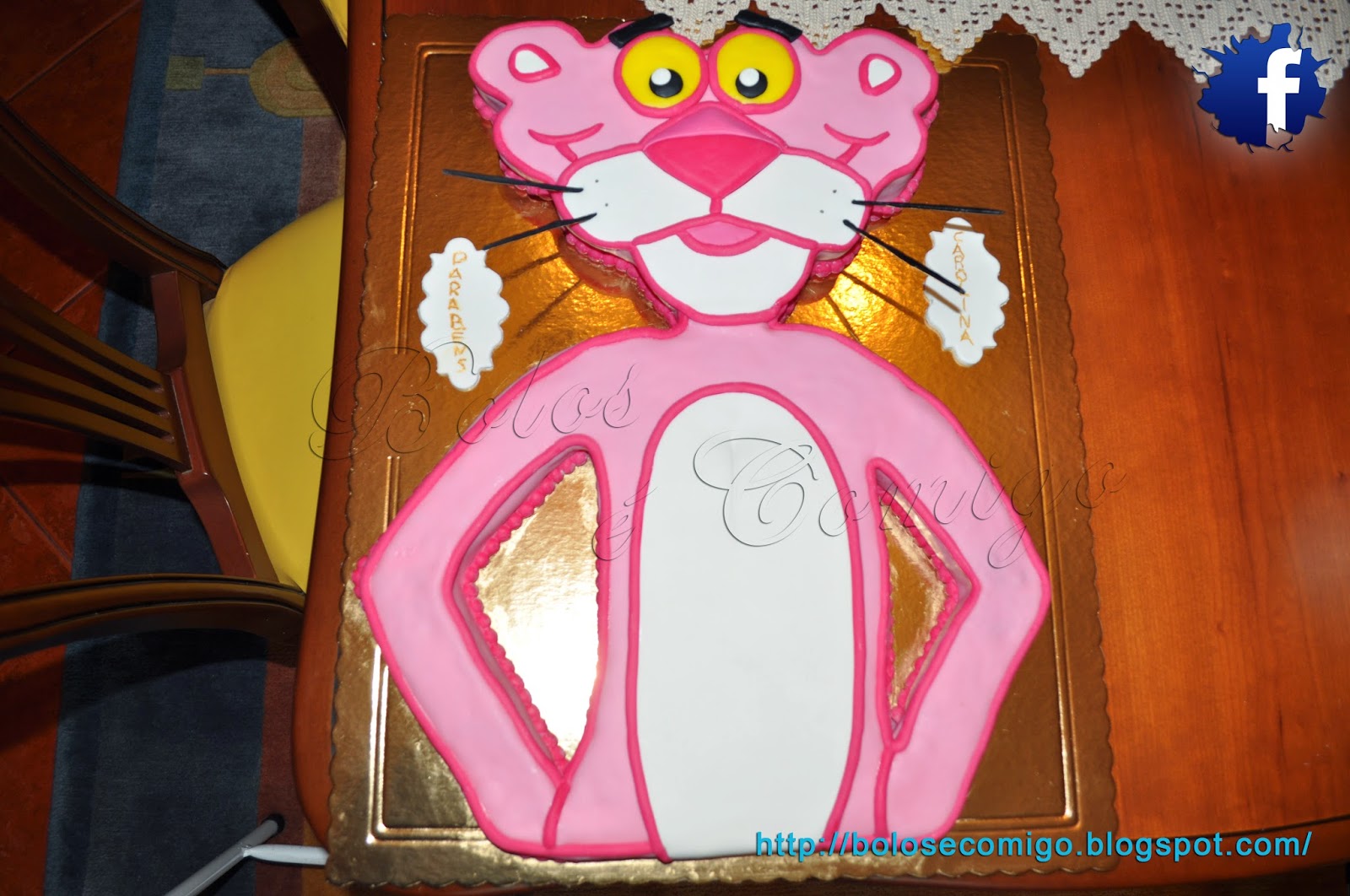 BOLOS É COMIGO...: Bolo Pantera cor-de-rosa
