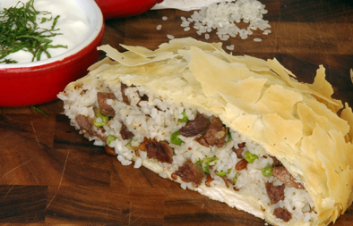Rice and meat phyllo (Ouzi) Recipe | LEBANESE RECIPES