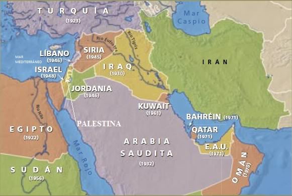 HISTORIA I: Mapa político actual del Cercano Oriente