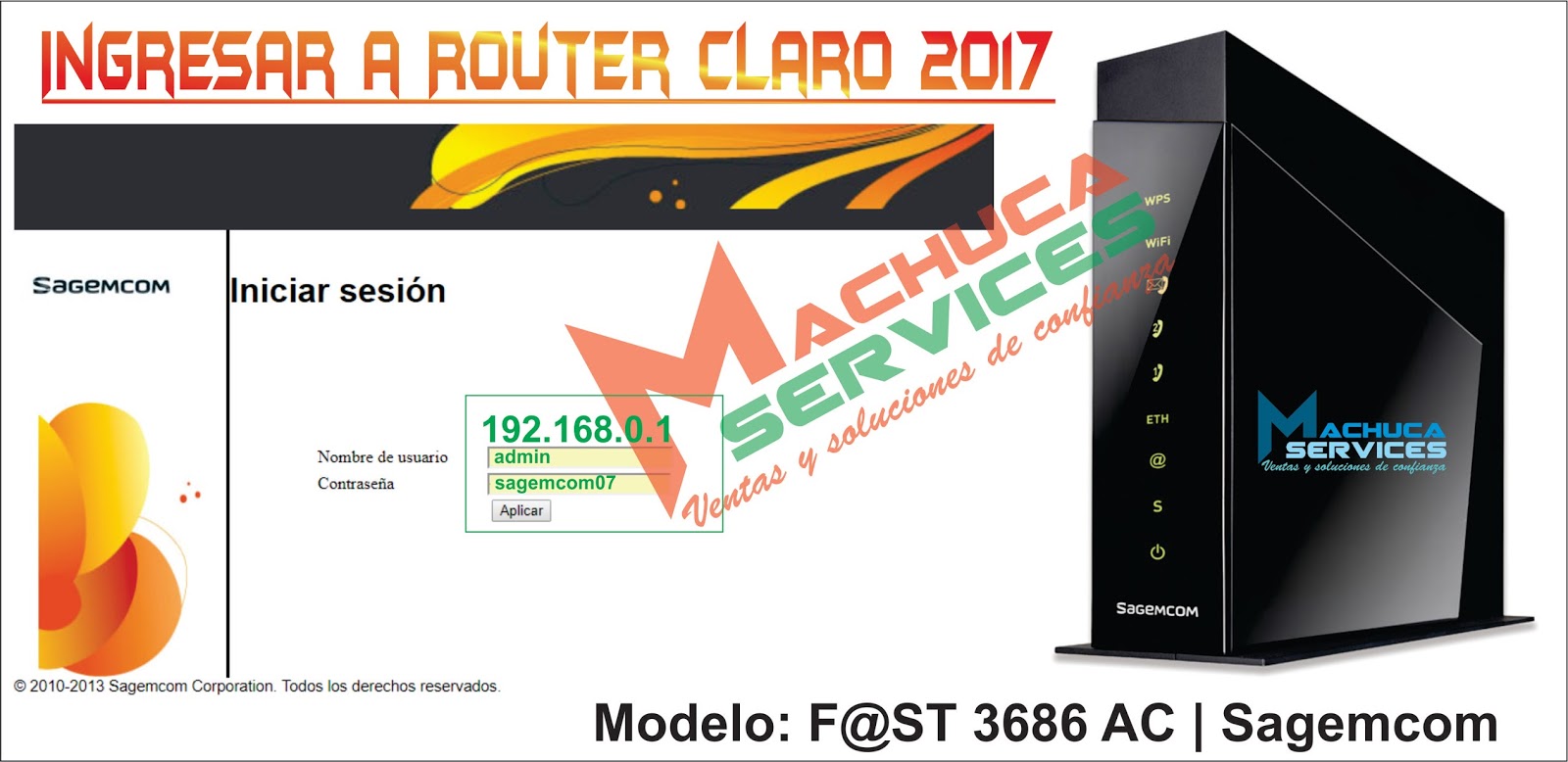 INGRESAR A ROUTER CLARO Sagemcom (MODIFICAR WIFI Y MAS ...