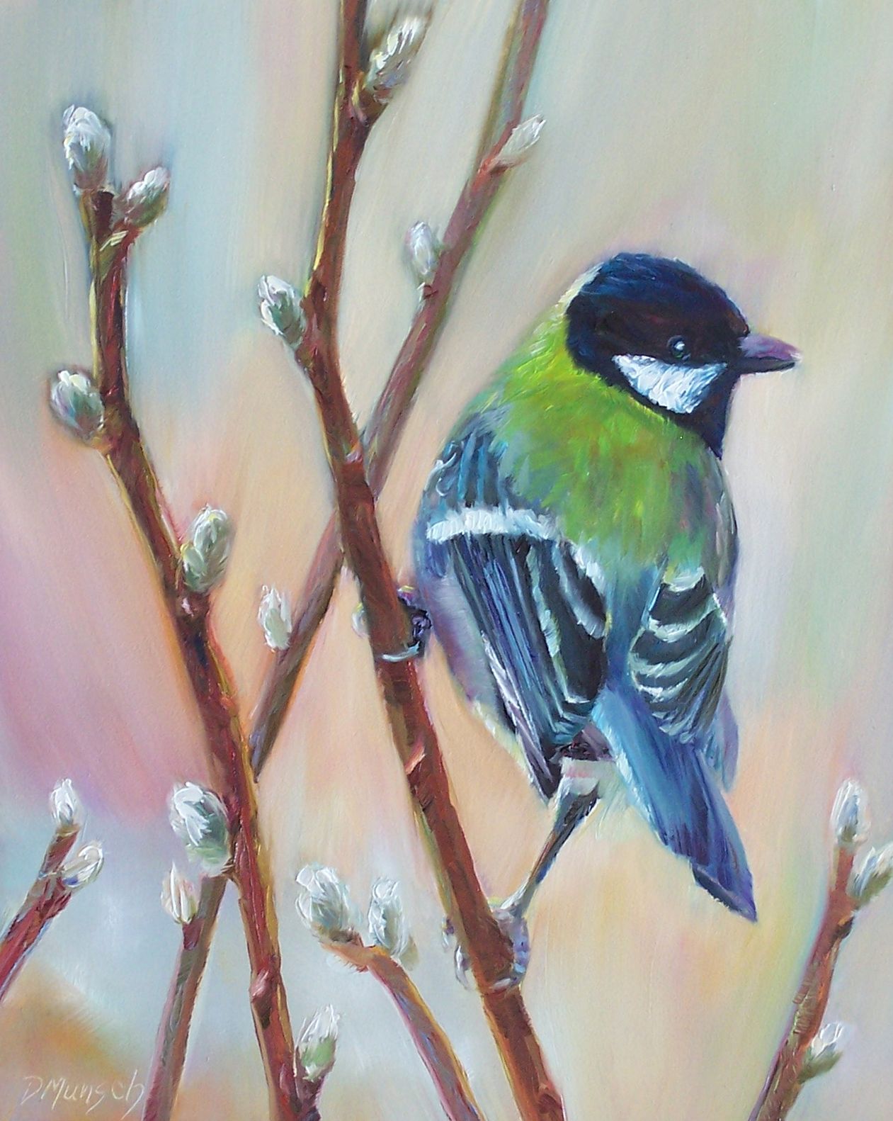 Donna Munsch Fine Art: Original Oil Painting Willow Bird
