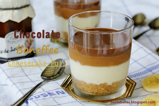 Chocolate Banoffee Cheesecake Pots (No bake) | Beela Bakes