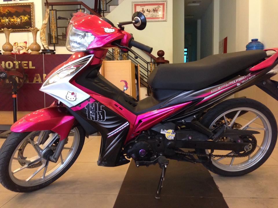 Sơn xe Exciter 2010 màu hồng nữ tính - Sửa xe Sài Gòn