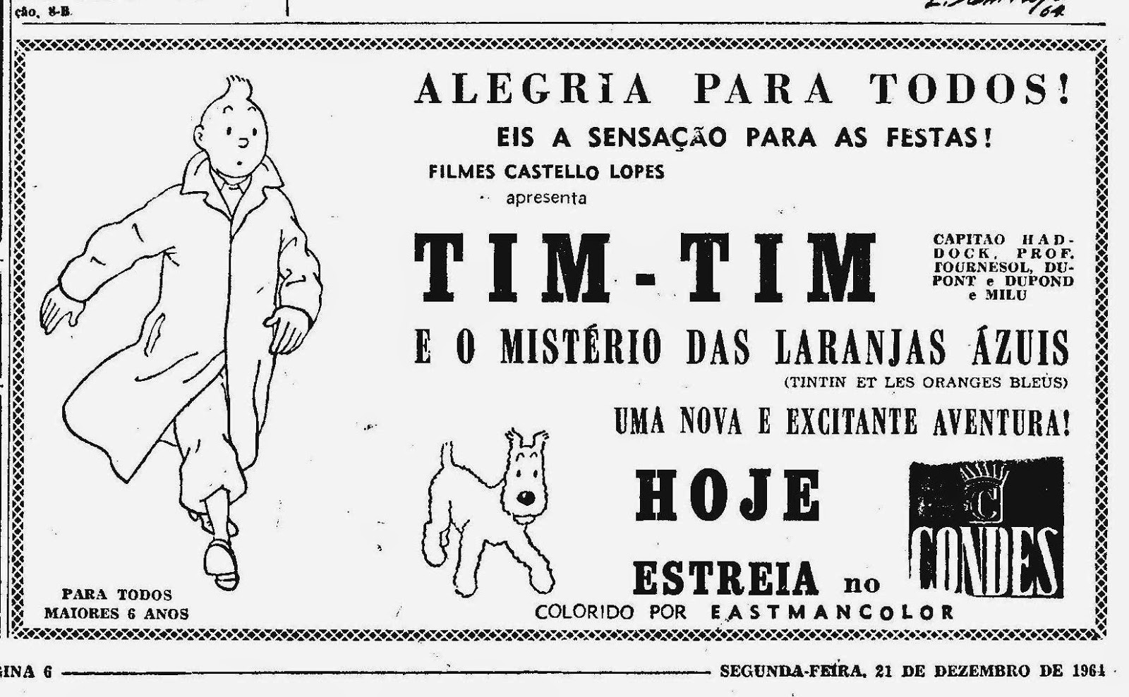Tintin em Portugal: Estreia em Portugal do filme Tim-Tim e o Mistério ...