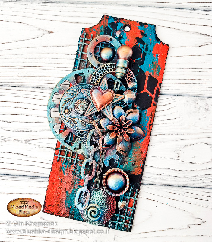 Mixed Media Place: Fantasy Rust tags by Ola Khomenok