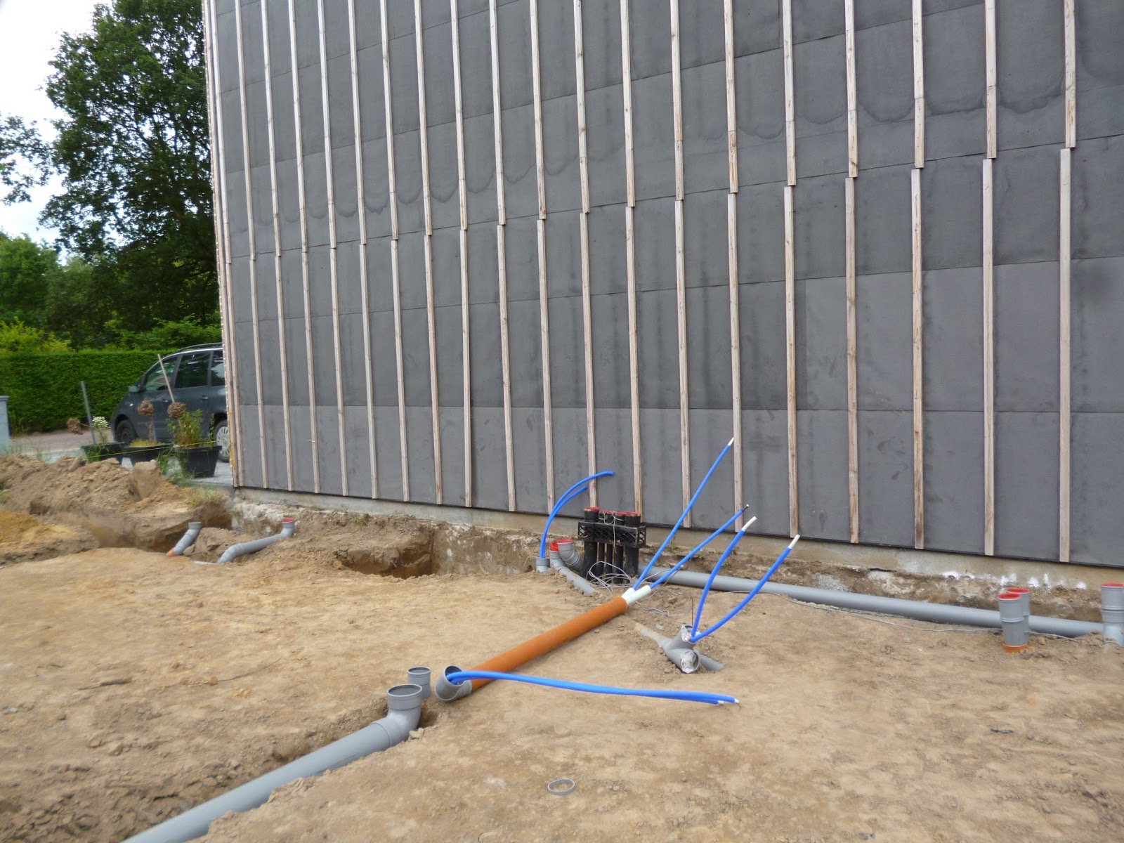 Bouw Toon & Nele: Funderingen + plaatsen wachtbuizen.