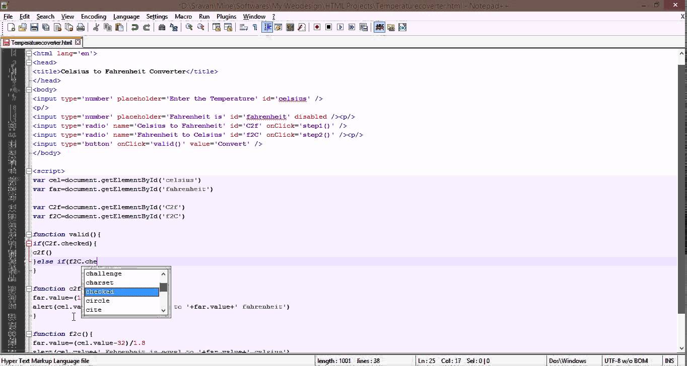 자바 스크립트에서 섭씨를 화씨로 변환 - convert celsius to fahrenheit in javascript